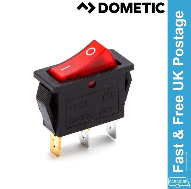 DOMETIC ELECTROLUX FRIDGE Switch Illuminated Red 12/24v Caravan ...