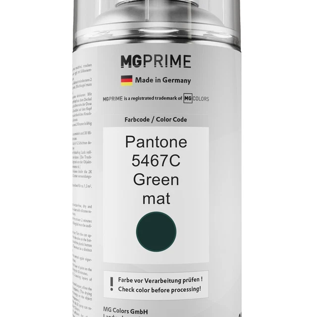 PANTONE 5467C GREEN mat acrylique bombe aérosol 2C 400ml séchage rapide ...