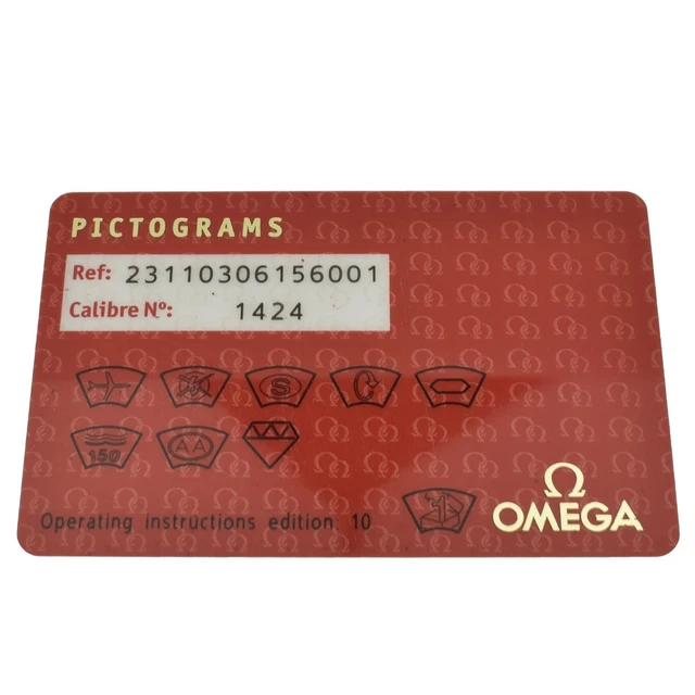 OMEGA PITTOGRAMMA CARD Calibro N. 1424 Modello N. 23110306156001 EUR 22 ...