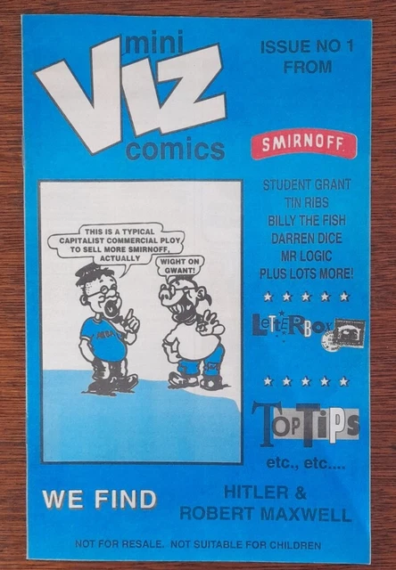 VIZ MINI 'SMIRNOFF' Comic x1 :Issue Number ONE #1 💥 1992 EXTREMELY RARE ...