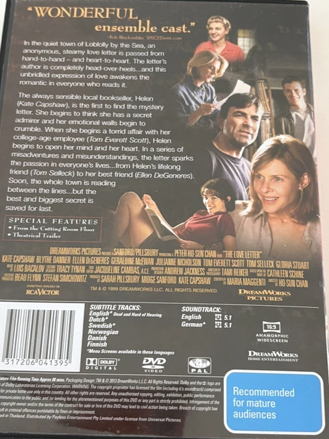 THE LOVE LETTER Kate Capshaw, Tom Everett Scott DVD Like New $6.95 - PicClick AU