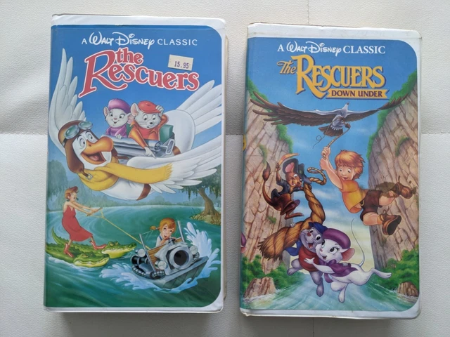 DISNEY BLACK DIAMOND The Rescuers and The Rescuers Down Under vhs 1992 ...
