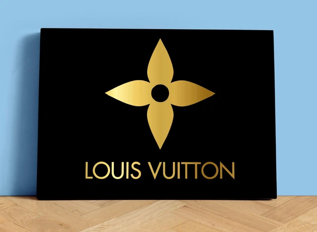 LV LOUIS VUITTON Shop Display Sign *Mirrored Gold Thick Metal ...