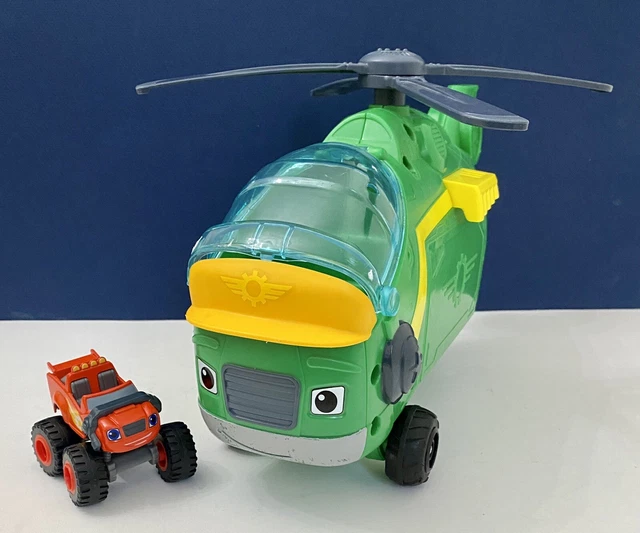 BLAZE MONSTER MACHINES Swoops Helicopter and Blaze Pilot Die-cast Car ...