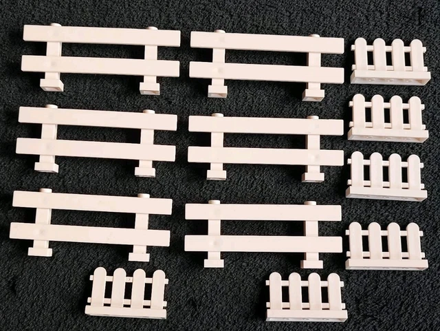 LEGO FENCE BARRIER Bundle Panel White Picket Mixed Pieces Building 6079 ...