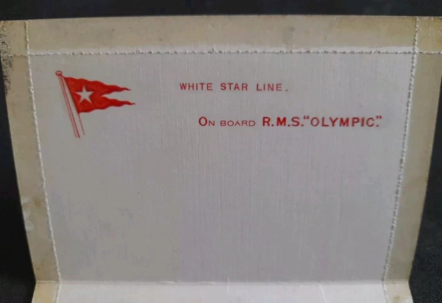 WHITE STAR LINE RMS Olympic On Board Letter Card - Titanic Sister Ship ...