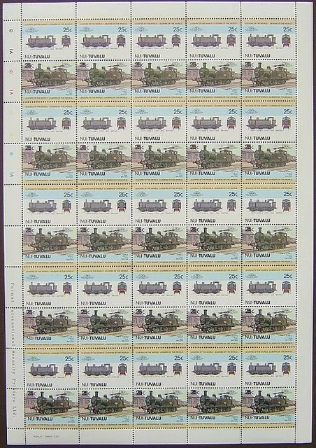 1924 LMS JINTY Fowler Class 3F 0-6-0 Train 50-Stamp Sheet (Leaders of ...