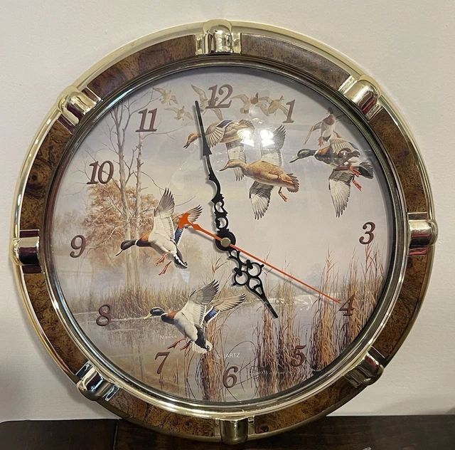 VINTAGE QUARTZ MALLARD Duck Wall Clock Hunting USA $30.29 - PicClick CA
