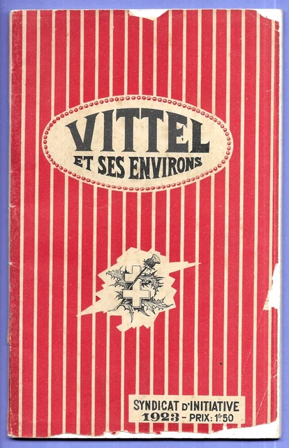 ANTIQUE VITTEL FRANCE Guide Book Hand Coloured Maps Travel Tourist 1923 ...