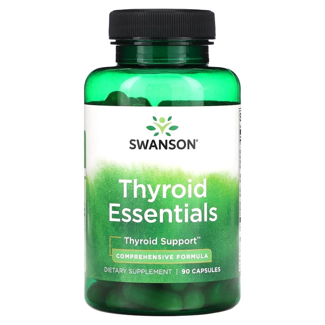SWANSON THYROID ESSENTIALS 90 Capsules - Support Energy, Metabolism ...