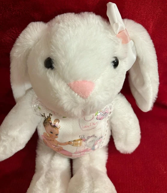 TJM HOME BARGAINS Customised Happy Easter White Plush Bunny Soft Cuddly ...