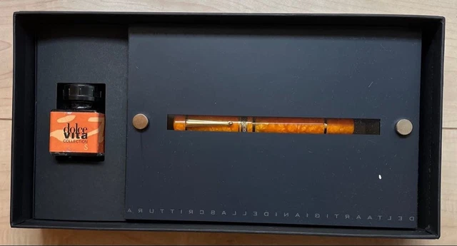 DELTA DOLCE VITA Oro Vermeil Piston Filling Fountain Pen Font Width F ...