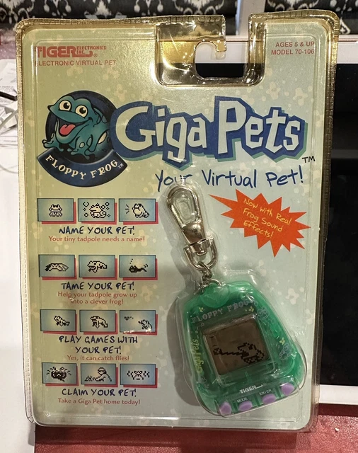 VINTAGE 1997 TIGER Pets Virtual Floppy Frog Giga Pet Sealed Package $20 ...