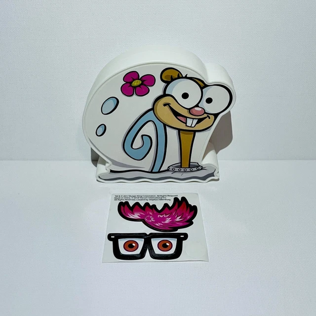 SPONGEBOB SQUAREPANTS SANDY Cheeks Figure Burger King Snail Toy Display ...