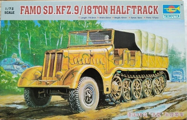 TRUMPETER 07203 - Sd.Kfz 9 FAMO German 18 ton Half-track 1/72 Scale model kit £16.00 - PicClick UK
