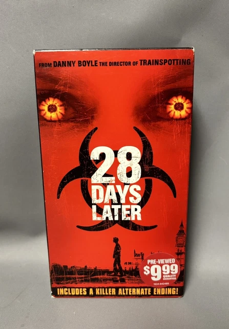 28 DAYS LATER Horror VHS Blockbuster Rental Blue Tape Alternate Ending ...