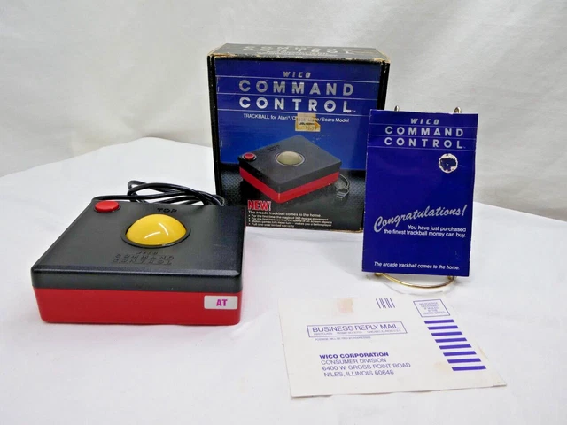 WICO COMMAND CONTROL Arcade Trackball For Atari Commodore Sears vic-20 ...