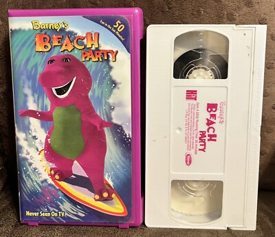 BARNEY’S BEACH PARTY VHS Video Sing-Along Songs-UNLIMITED MEDIA SHIP ...