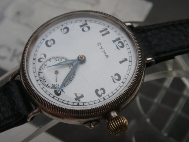 CYMA TAVANNES WW1 935 silver vintage trench watch Francois Borgel FB ...