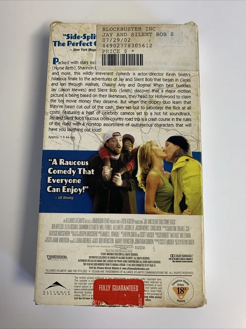 JAY AND SILENT Bob Strike Back (VHS, 2002) Chris rock, ben Affleck ...