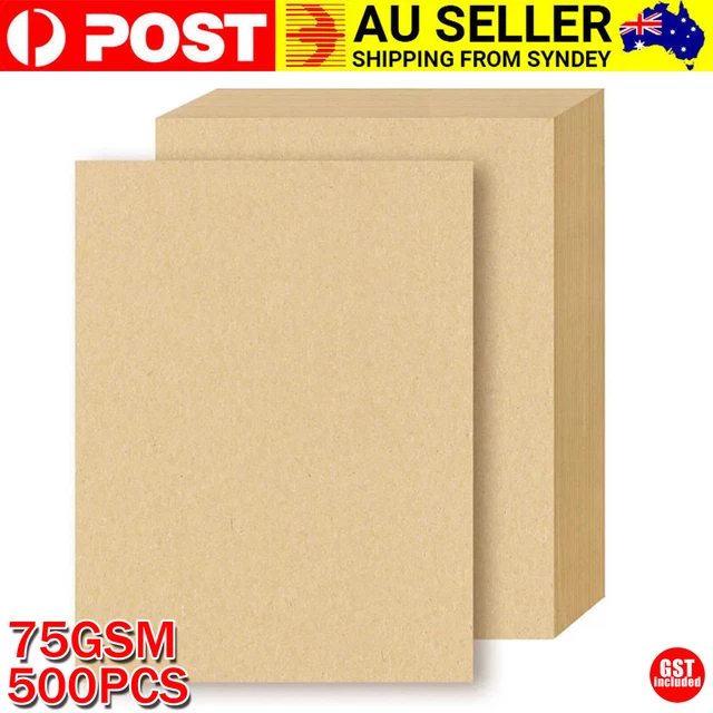 500X A4 BROWN Kraft Paper Sheet 75GSM Natural Recycled Invitation ...