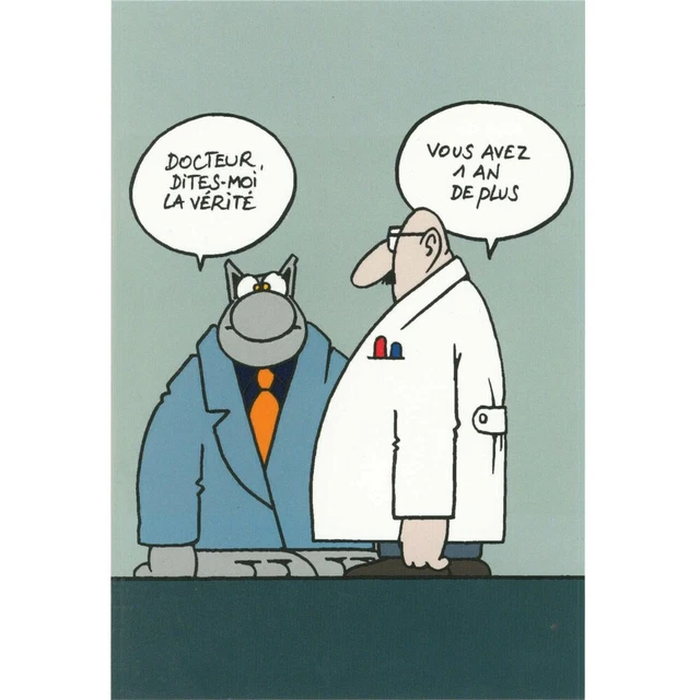 CARTE DE VŒUX Geluck Le Chat: Docteur, dites-moi la vérité (12x17cm ...
