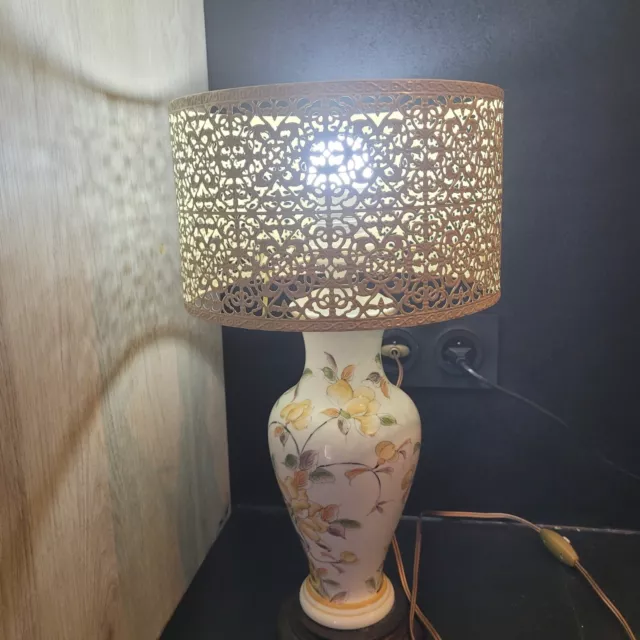 LAMPE EN PORCELAINE de limoges ancienne, pied peint à la main EUR 45,00 - PicClick FR