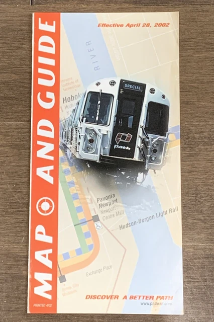 VINTAGE APRIL 2002 PATH Railroad Map Guide Brochure New York New Jersey ...