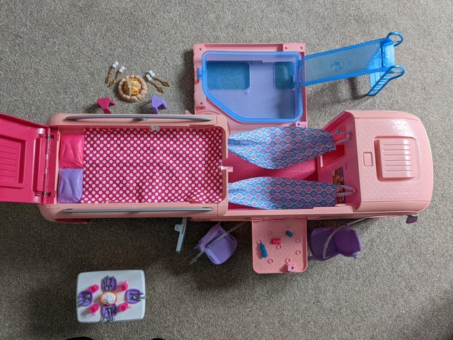 BARBIE DREAMHOUSE CAMPER Van Pool Water Slide With All Accessories £36. ...