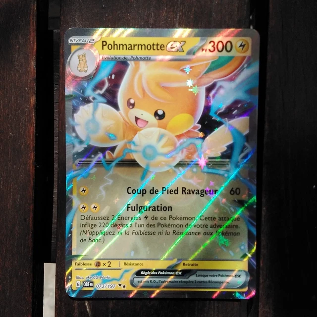 CARTE POKÉMON POHMARMOTTE EX 073/197 EV3 Flammes Obsidiennes fr neuve ...