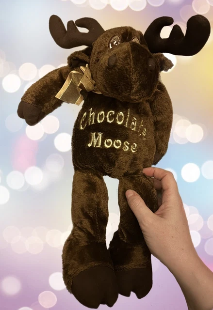 MEDIUM-LARGE VINTAGE CHAD Valley Chocolate Moose Brown Soft Plush Toy £ ...