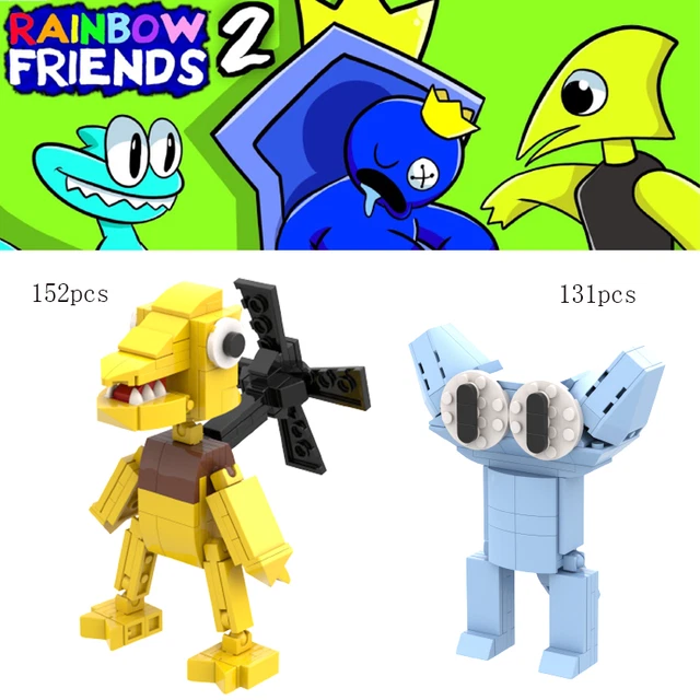 RAINBOW FRIENDS CHAPTER 2 Cyan Yellow Friend Building Blocks Figure ...