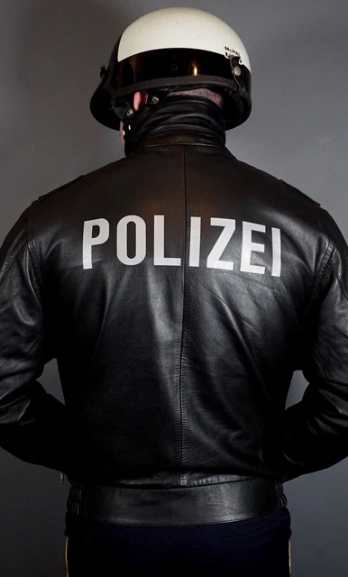 GERMAN POLICE POLIZEI Leather Uniform BLUF Patrol Breeches Black ...