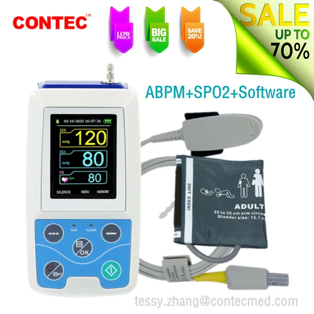 CONTEC PM50 PATIENT Monitor Vital Signs Ambulatory NIBP SPO2 Pulse Rate ...