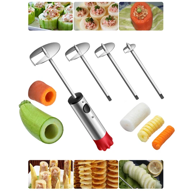 VEGETABLE CORER VEGETABLE Digging Rotating Drill Stainless Steel Fruit ...