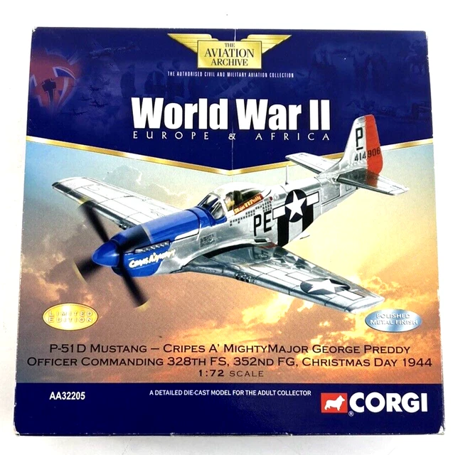 CORGI AVIATION ARCHIVE George Preddy Mustang P51D. échelle 1:72 EUR 27 ...