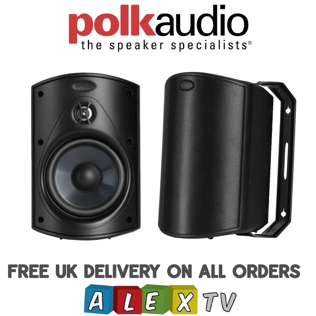 POLK AUDIO ATRIUM 4 All-Weather Outdoor Loud Wall Speakers Black Pair £ ...