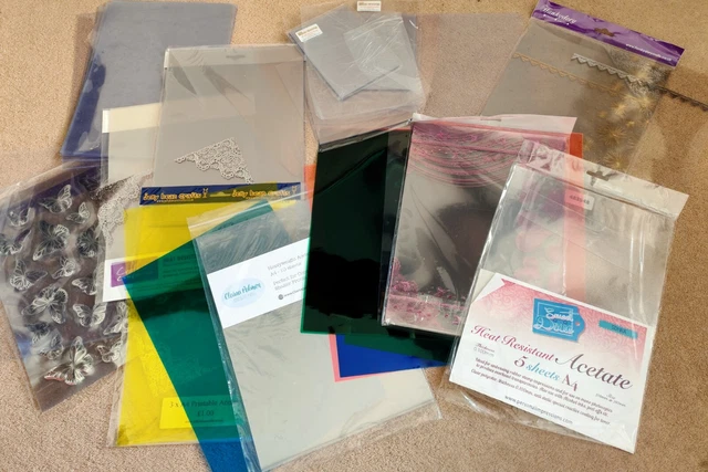 JOB LOT OF Acetate - Clear, Coloured, Foiled, Heat Resistant £6.99 ...