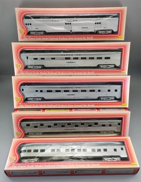 5X IHC HO Scale USA Railroad Coaches Santa Fe Silver Inc Vista Canyon ...