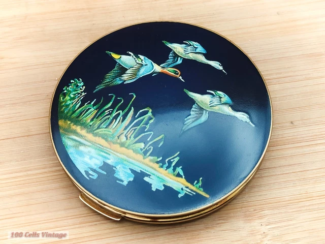 STRATTON METALLIC BLUE Ducks-Vintage Ladies Powder Compact-0li £24.99 ...