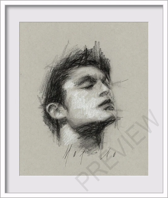 ORIGINAL MALE PORTRAIT Figure 8x10 Sketch Drawing Study £20.79 ...