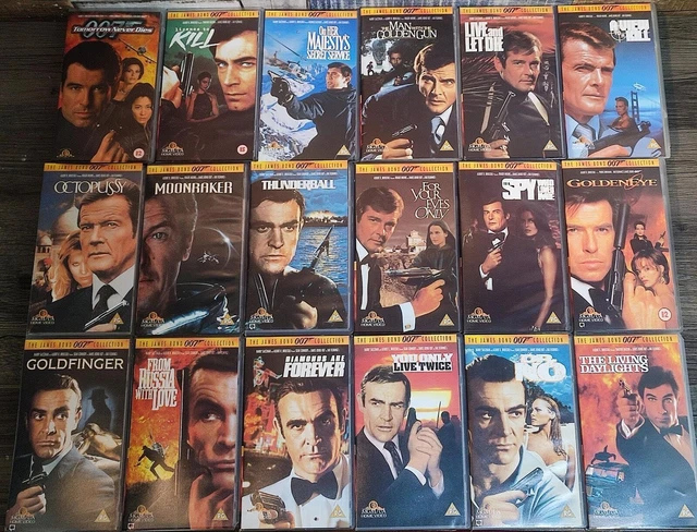 18X JAMES BOND Film Collection On VHS Video Cassette Tape 17x New, 1x Opened £64.99 - PicClick UK