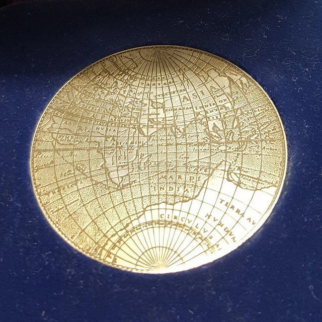 THE DRAKE SILVER MEDAL MAP - From a Design by Michael Mercator 1589 ...