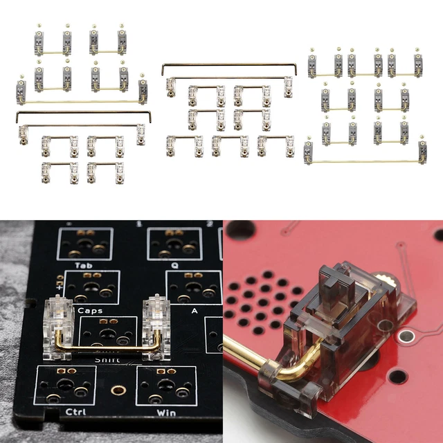 CLEAR GOLD PLATED PCB Mount Stabilizers 2u 6.25u 7u for Mechanical ...