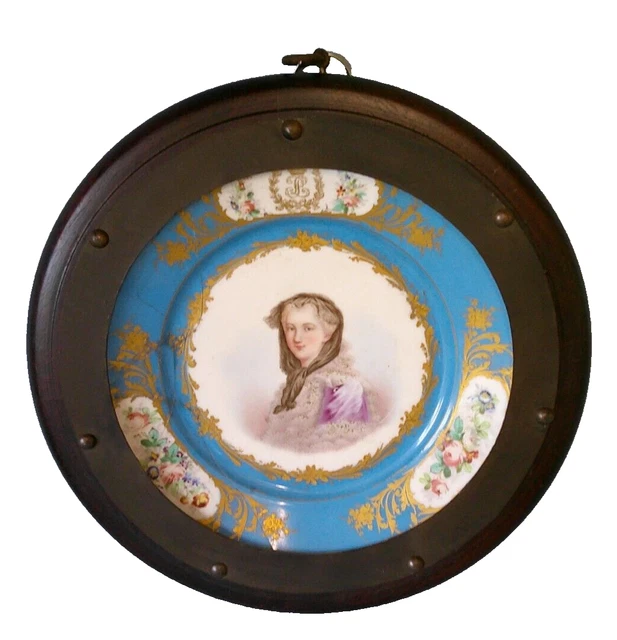 AN ANTIQUE MID-19TH Century French Porcelain Portrait Plate By Sevres ...