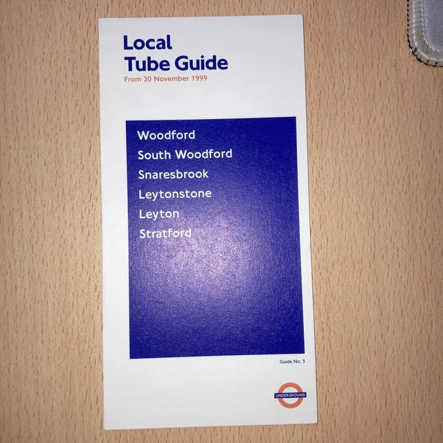LONDON UNDERGROUND TUBE Map (. Guide. No. 3. November. 1999. ) £1.99 ...