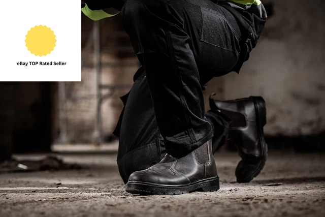 DEALER WORK SAFETY Boots, Steel Toe Cap, Chelsea Boots, Mens Womens L £ ...