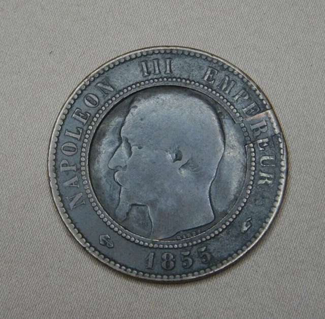 FRENCH NAPOLEON PRISONER Of War Secret Compartment Dix Centimes Coin ...