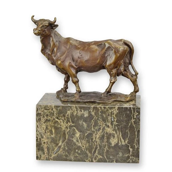 9937864-DS BRONZE SCULPTURE Taureau Vache 14x7x18cm EUR 251,09 - PicClick FR