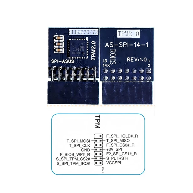 SPI MODULE TPM 2.0 Module SPI-TPM Module TPM Module Parts for ASUS £11. ...